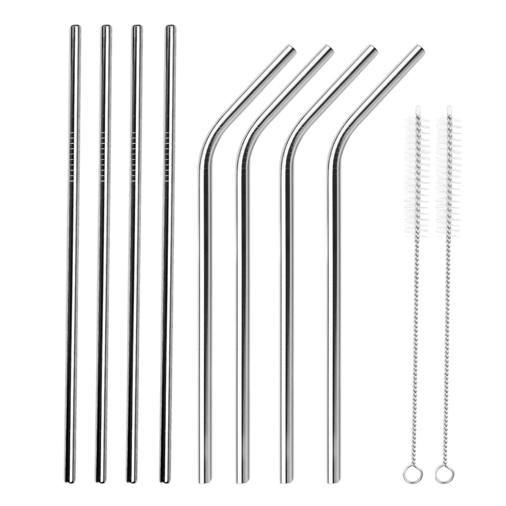 8PCS Straight Bent Stainless Steel Reusable Long D... – Grandado