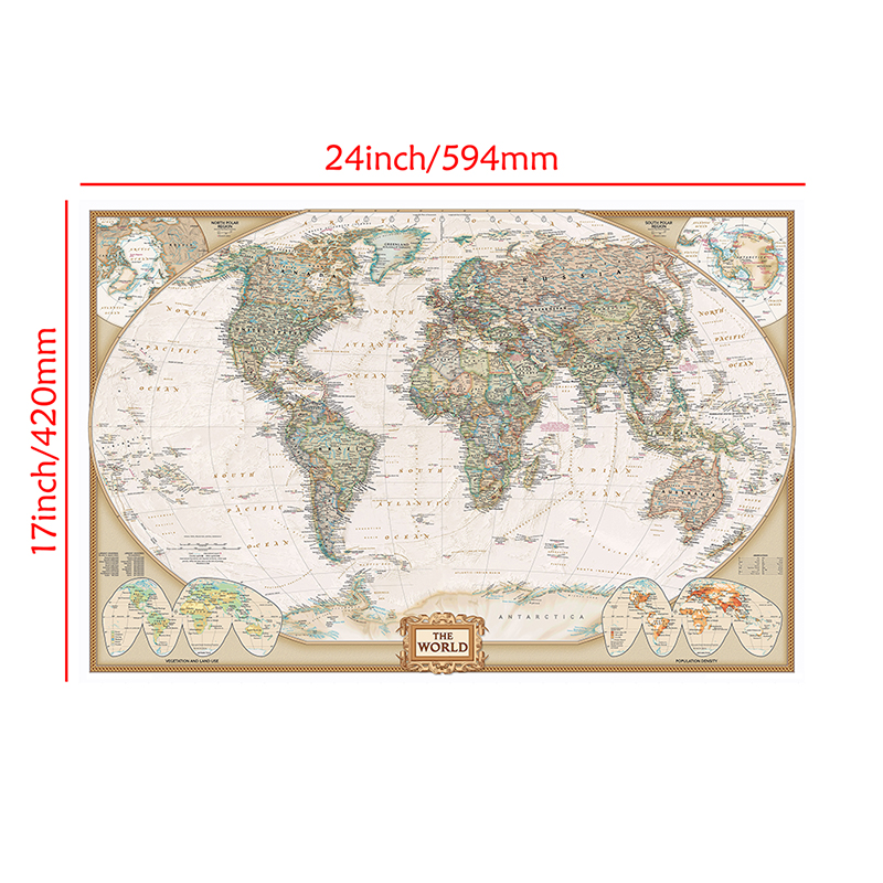 59*42cm Vintage World Map Retro Style Art Posters ... – Vicedeal