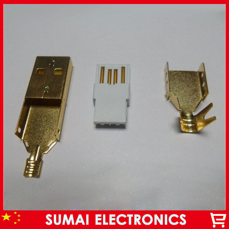 20pcs/lot 3u gold plating DIY USB 2.0 A type male ... – Grandado