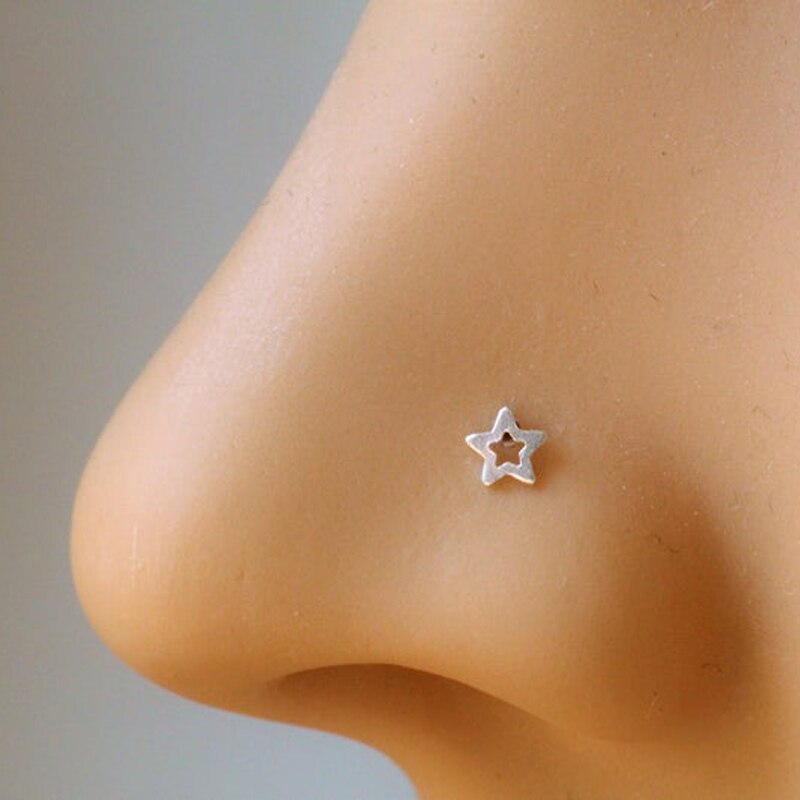 925 Sterling Silver Star Shape Nose Studs Pin Pier... – Grandado