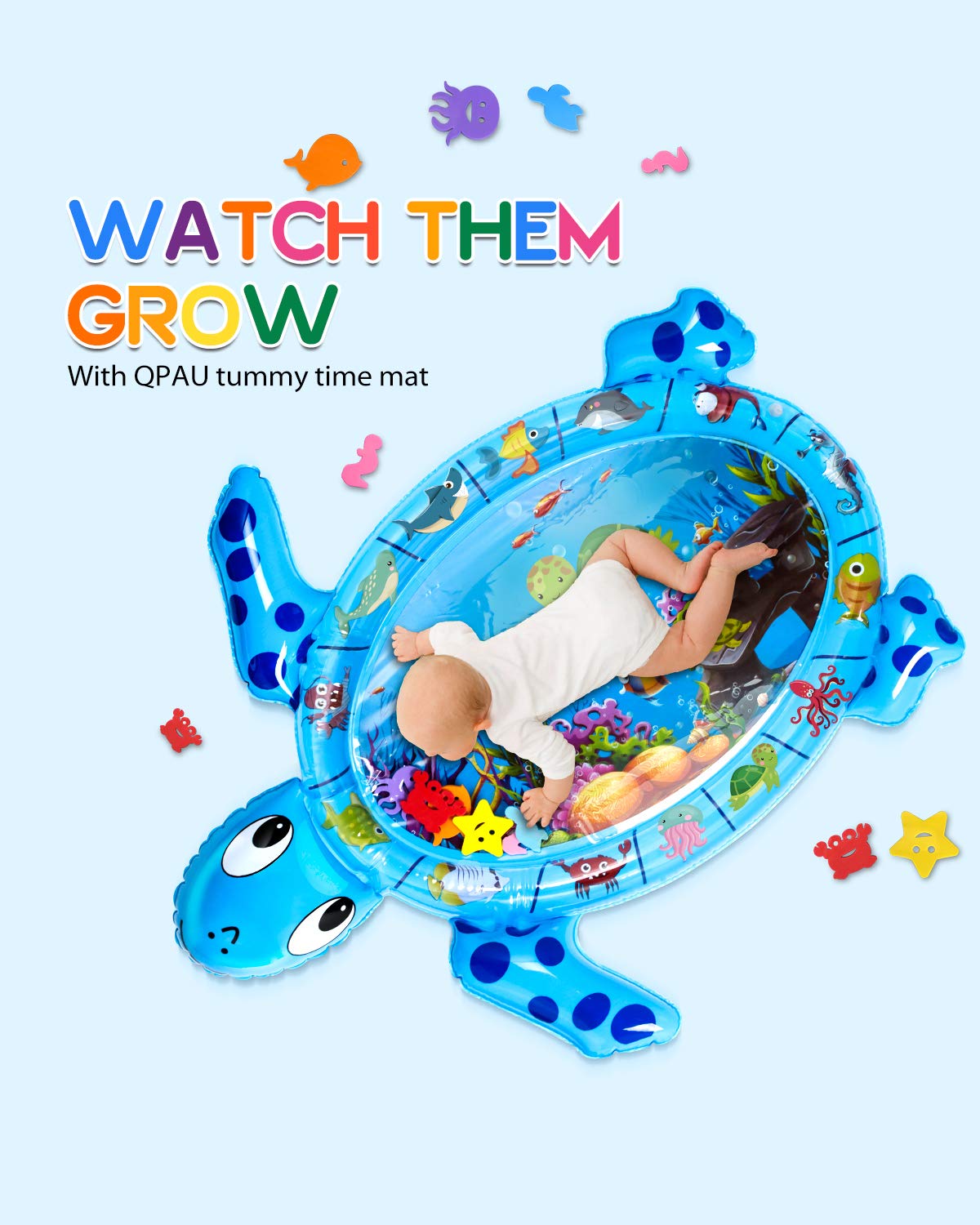 Tummy Time Mat with Wrist Rattles Set X-Large Infl... – Grandado