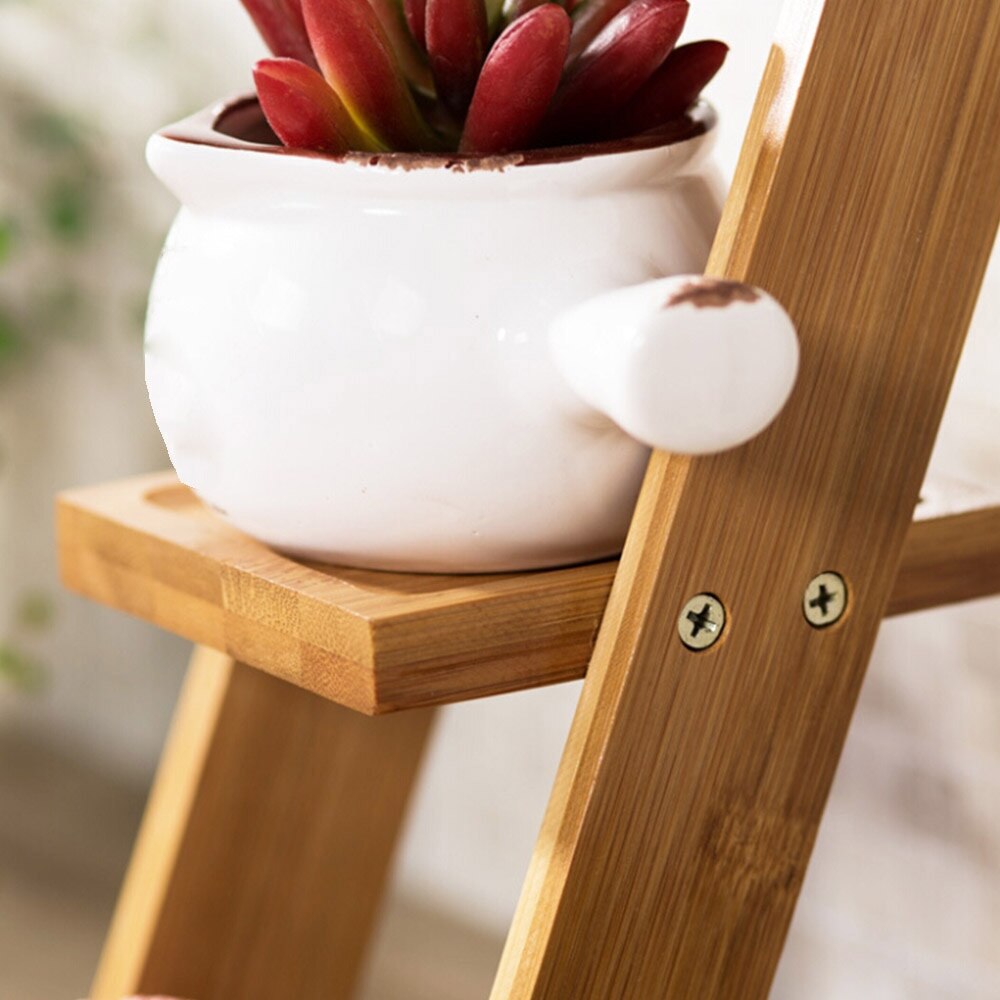 Plant Shelves Flower Display Stand Bamboo Display ... – Vicedeal