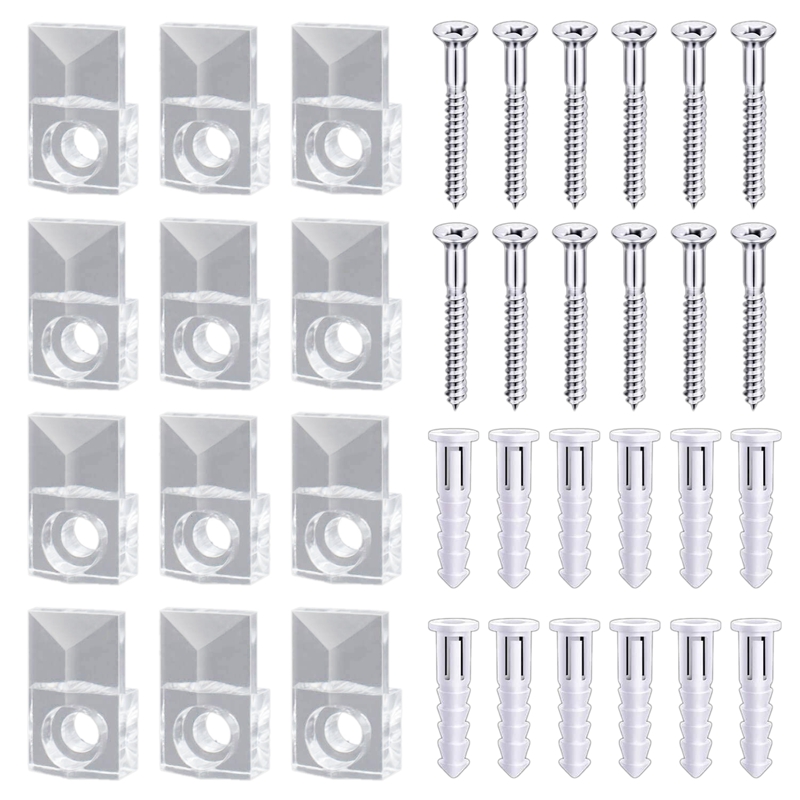 22 Sets of Mirror Holder Clips Kit Crystal Clear P... – Vicedeal