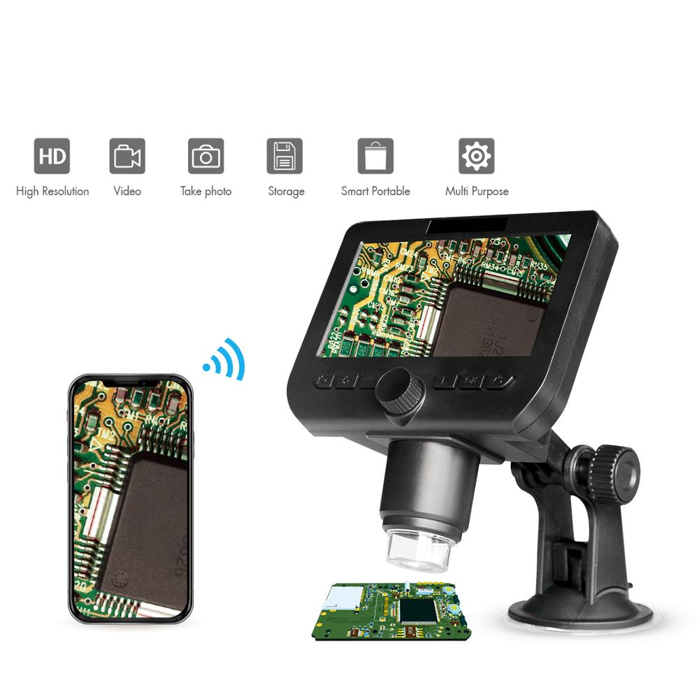 Wireless 1000X 2.0MP WiFi Microscope HD Screen 8 L... – Vicedeal