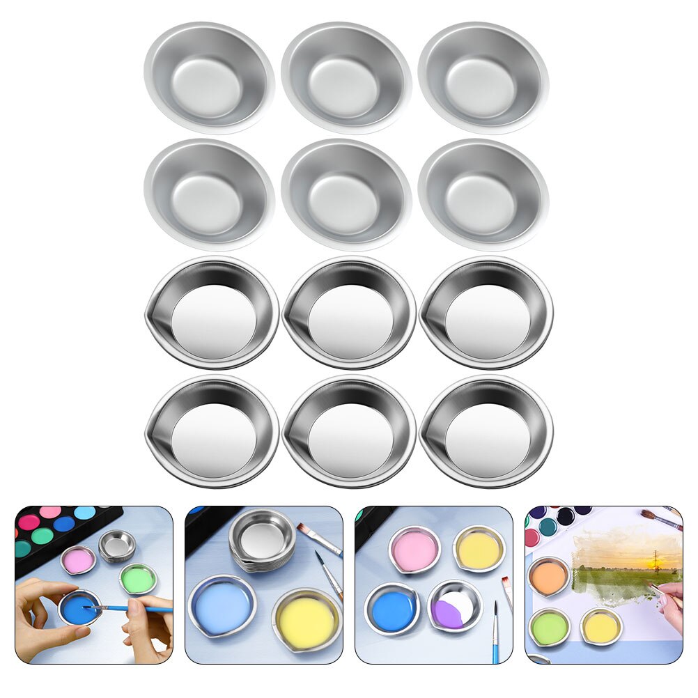 12Pcs School Painting Trays Stainless Watercolor T... – Grandado