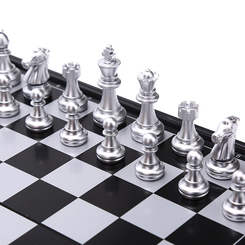 Foldable Chessboard 32 Gold Silver Chess Magnetic ... – Grandado