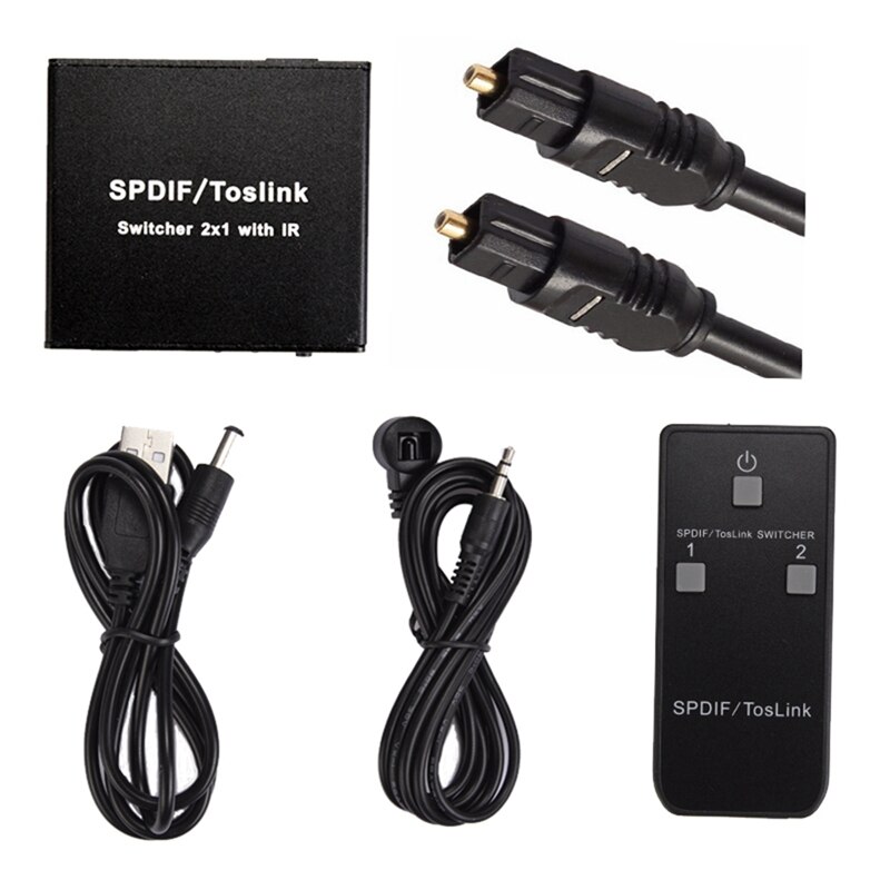 Spdif/Toslink Switcher 2X1 Met Ir Afstandsbedienin... – Vicedeal