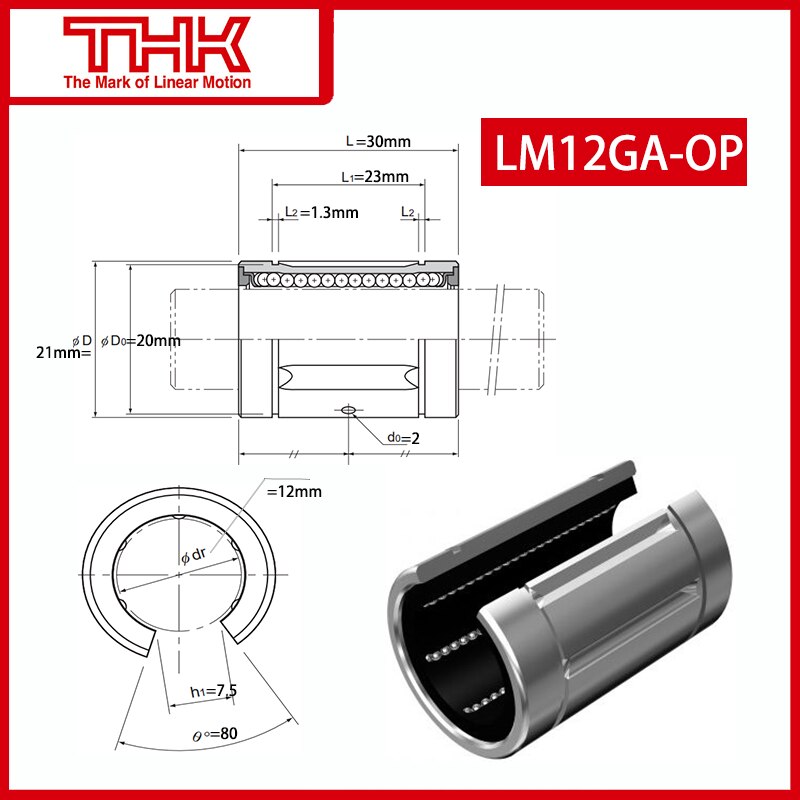 Original THK linear bushing LM LM12GA-OP LM12GAOP ... – Vicedeal
