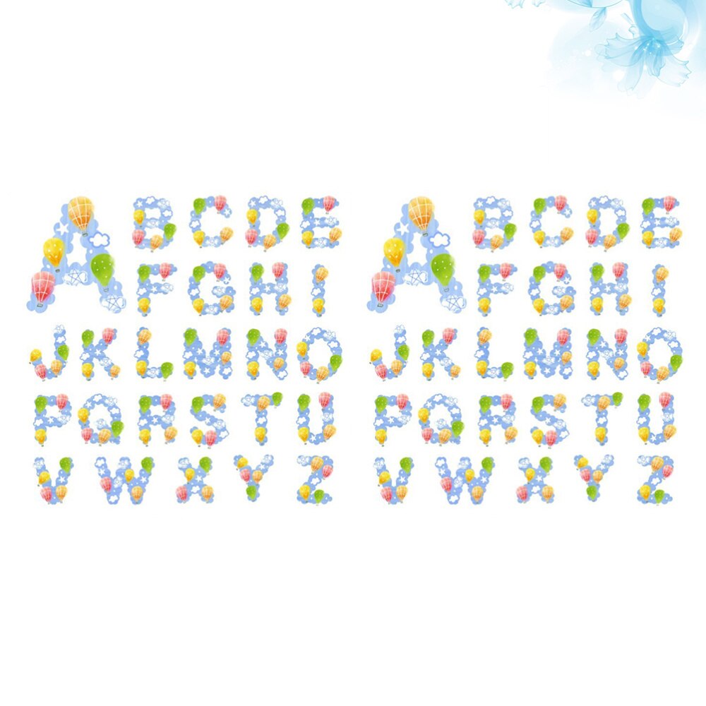 2 Sheets Cartoon Alphabet Wall Sticker Chic Wallpa... – Grandado