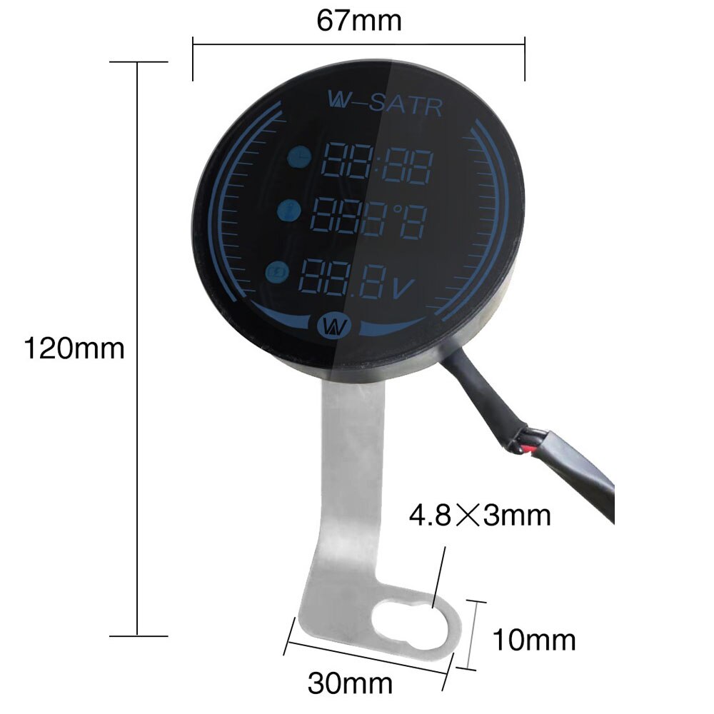 Universal Motorcycle Bike Time Clock Voltmeter Tem... – Grandado