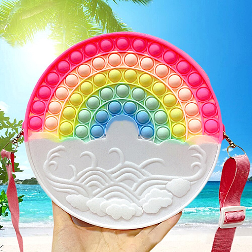 Cute Rainbow Cloud Shoulder Bag Push Bubble Sensor... – Grandado