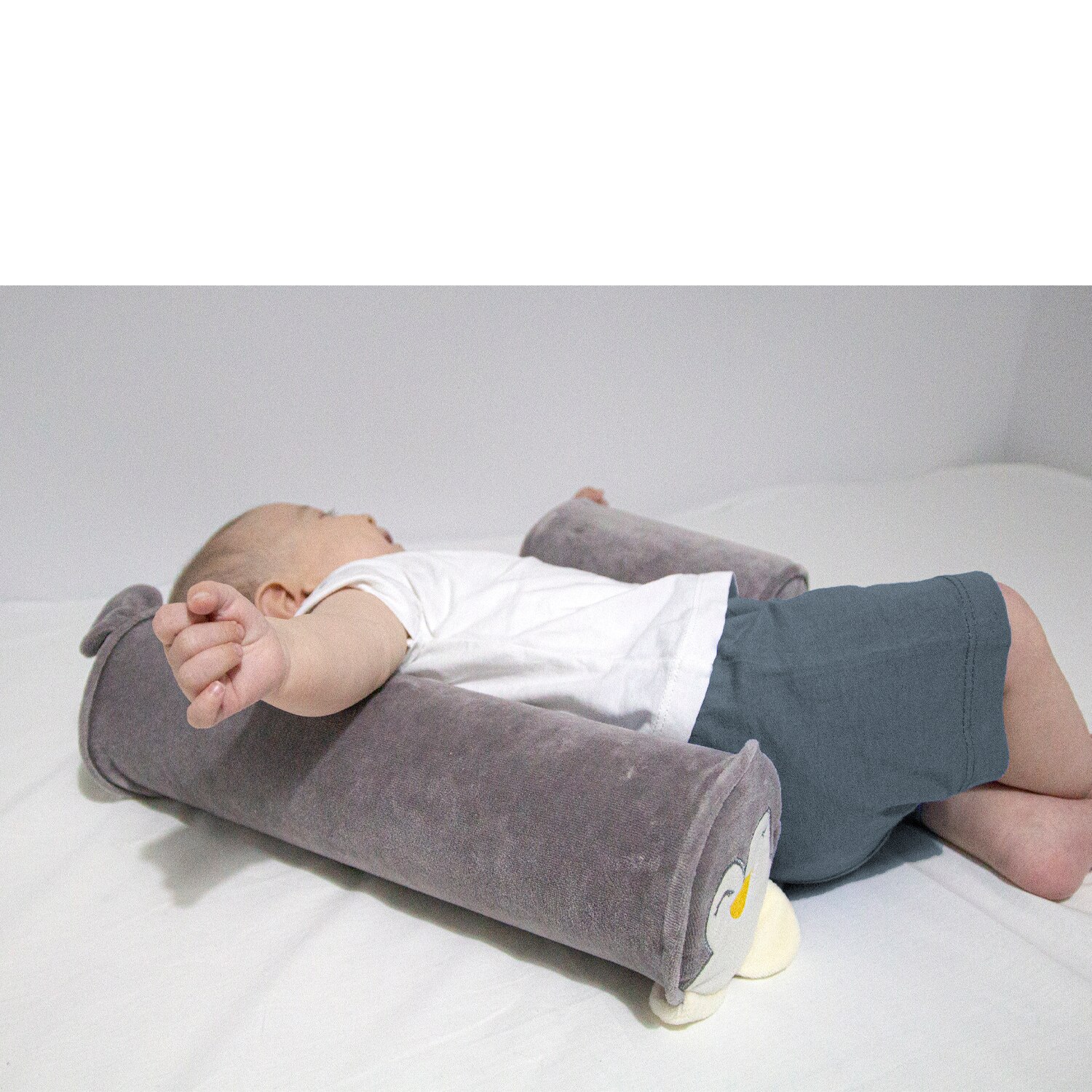 Gray Color Velvet Embroideried Side Sleeper Pillow – Grandado