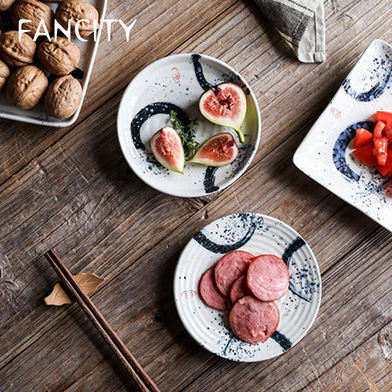 FANCITY Chinese style ceramic square plate Japanes... – Grandado
