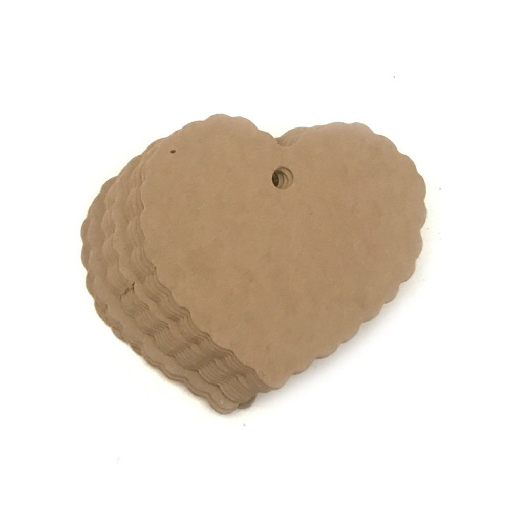 100pcs 6*5.5cm Heart Label Brown Kraft /black/whit... – Grandado