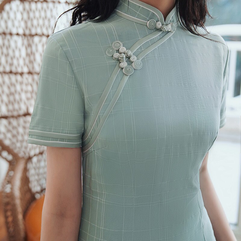 Sheng Coco Elastic Cotton Chinese Cheongsam Dresse... – Grandado