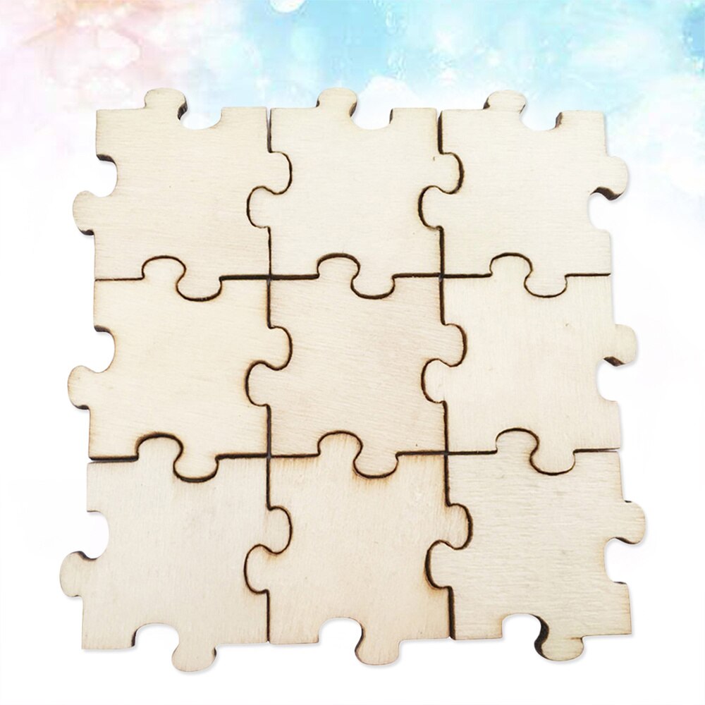 50Pcs Unfinished Houten Puzzel Vierkante Chips Stu... – Grandado