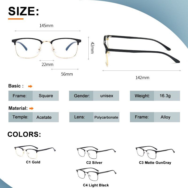 AWGSEE Semi Rimless Blue Light Blocking Glasses fo... – Grandado