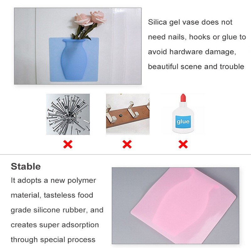 Silica Gel Vase Home Decors Wall Vases Silica Trac... – Grandado