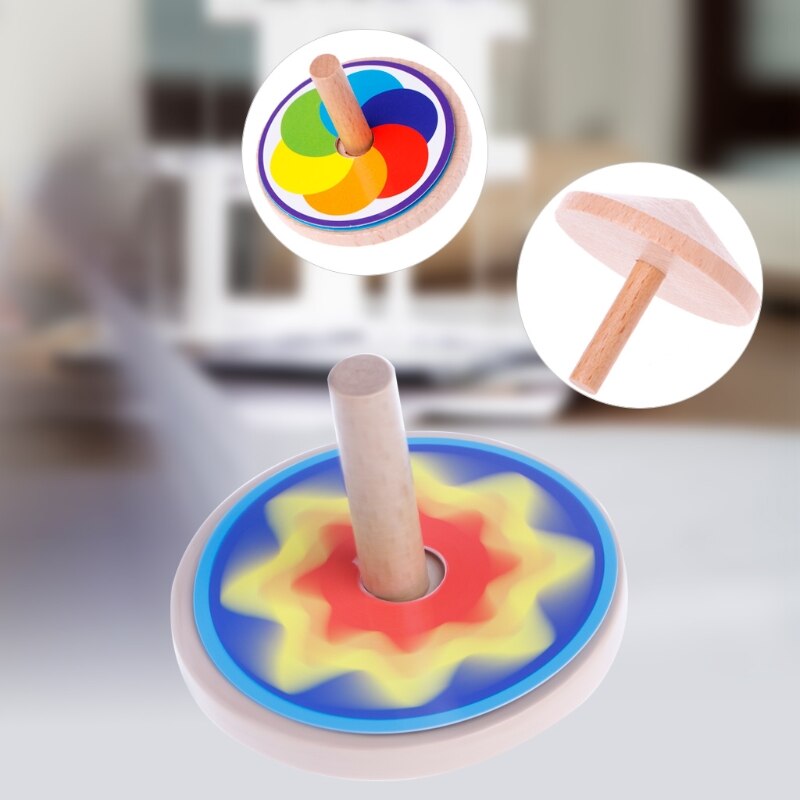 Vintage Kids Toy Solid Wood Spinning Top Gyroscope... – Grandado