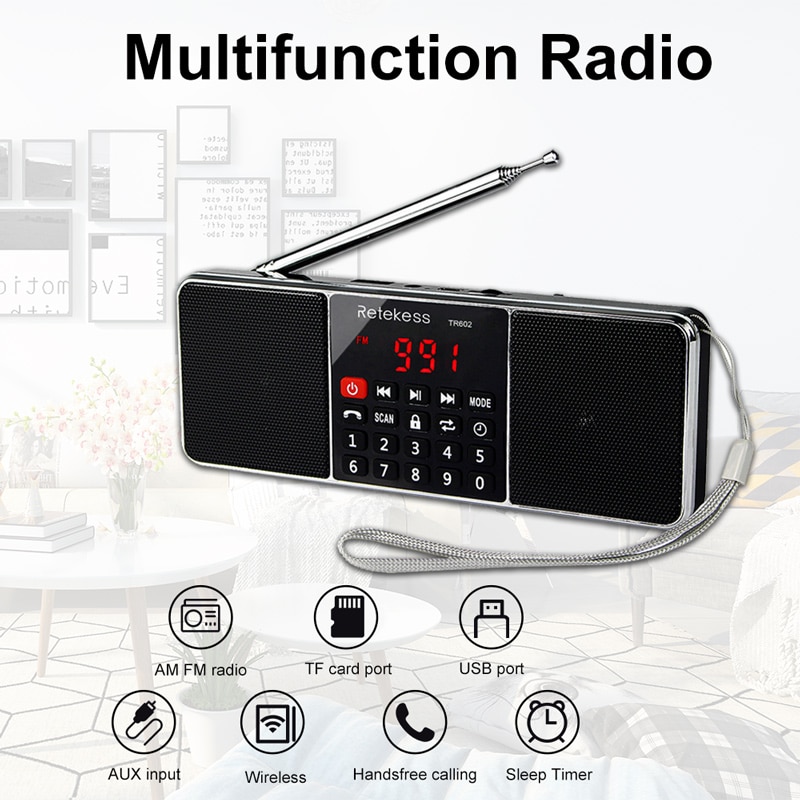 Retekess TR602 Draagbare AM FM Stereo Radio Ontvan... – Vicedeal