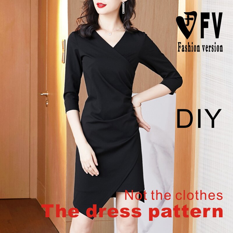 High stretch fabric sewing pattern Women Slim dres... – Grandado