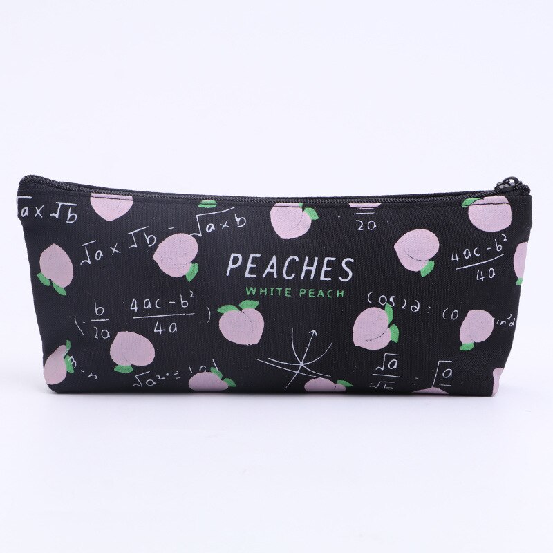 Cute Peach Pencil Case Canvas Stationery Bag Pouch... – Vicedeal