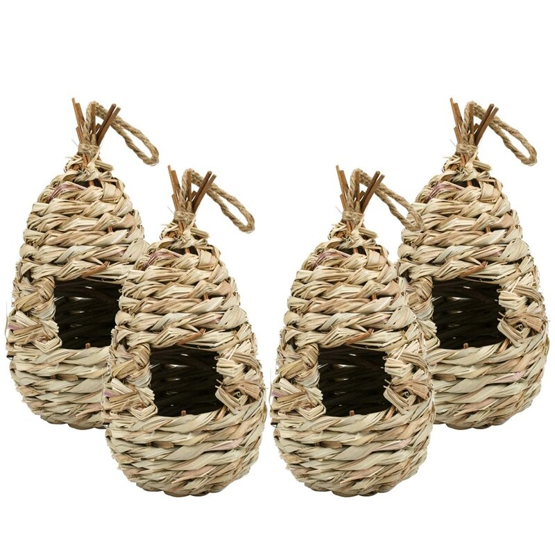 4 Pack Hand Woven Bird House, 9 X 4 Inches Bird Hu... – Grandado
