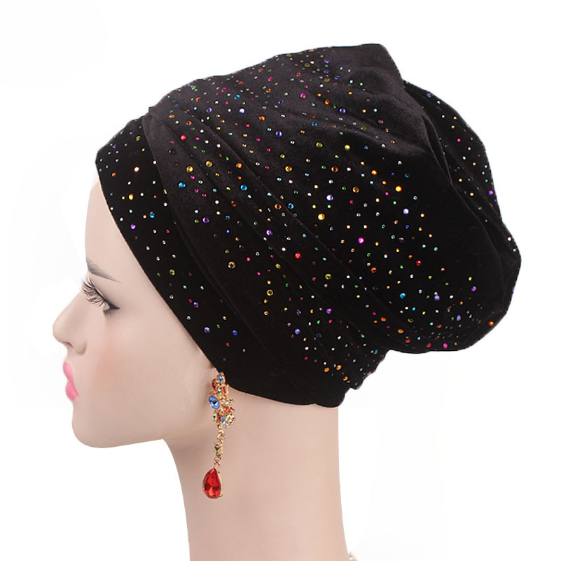 Ingelegd strass Moslim Skullies & Mutsen Effen hoo... – Grandado