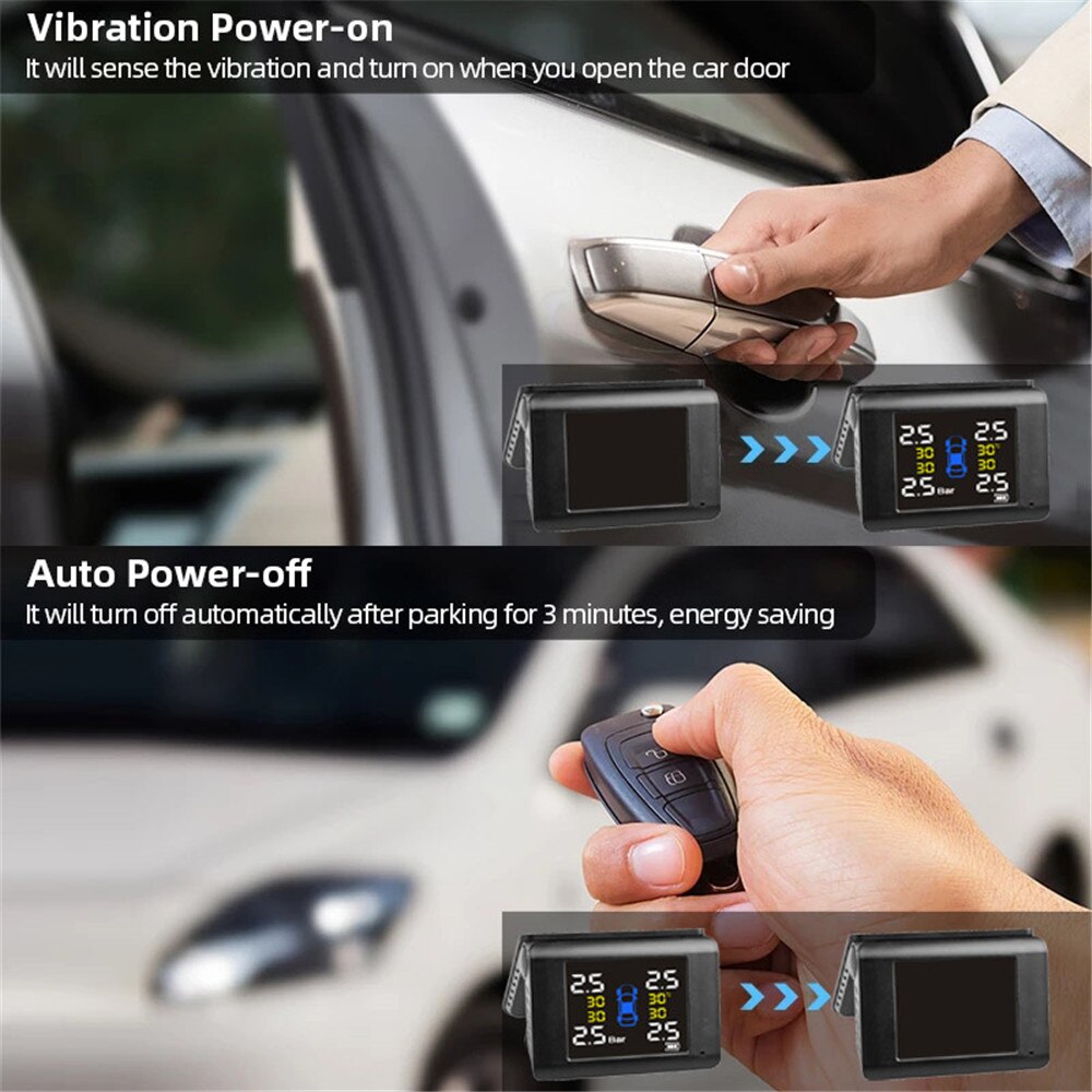 Foldable TPMS Solor Charging Tire Pressure Monitor... – Grandado