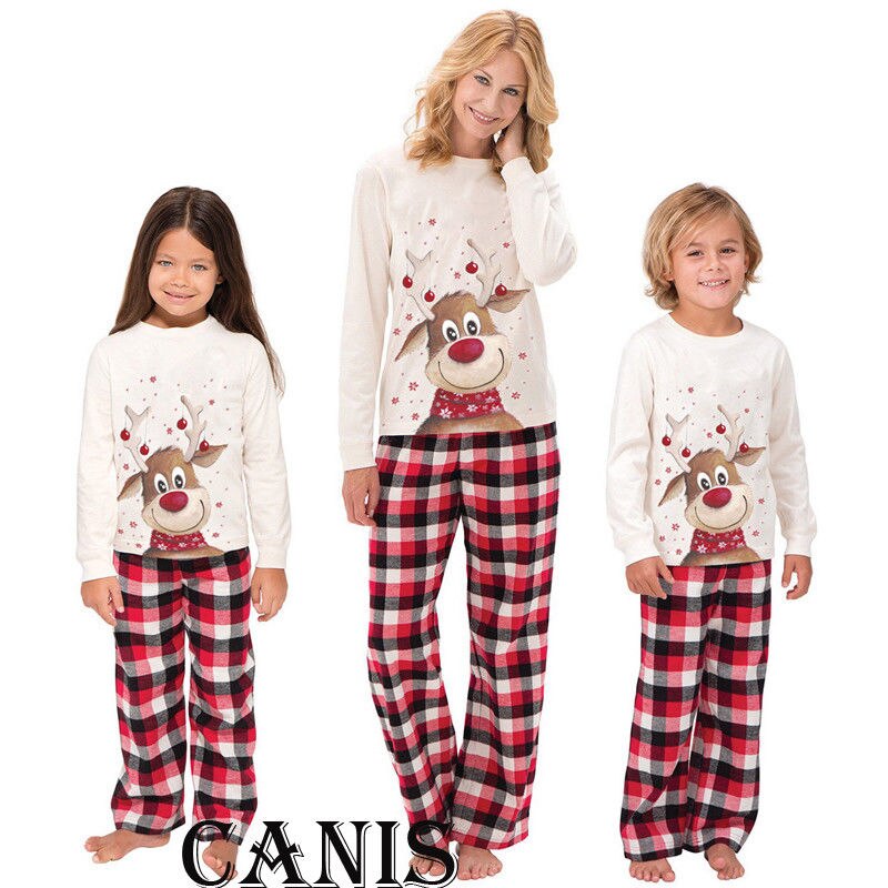 M-3XL 6M-9Y Familie Kerst Pyjama XMAS Deer Print V... – Grandado