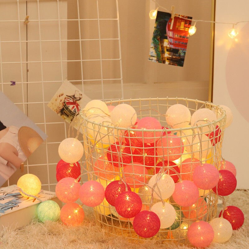 20 LEDs Cotton Ball String Lights Outdoor Decorati... – Vicedeal