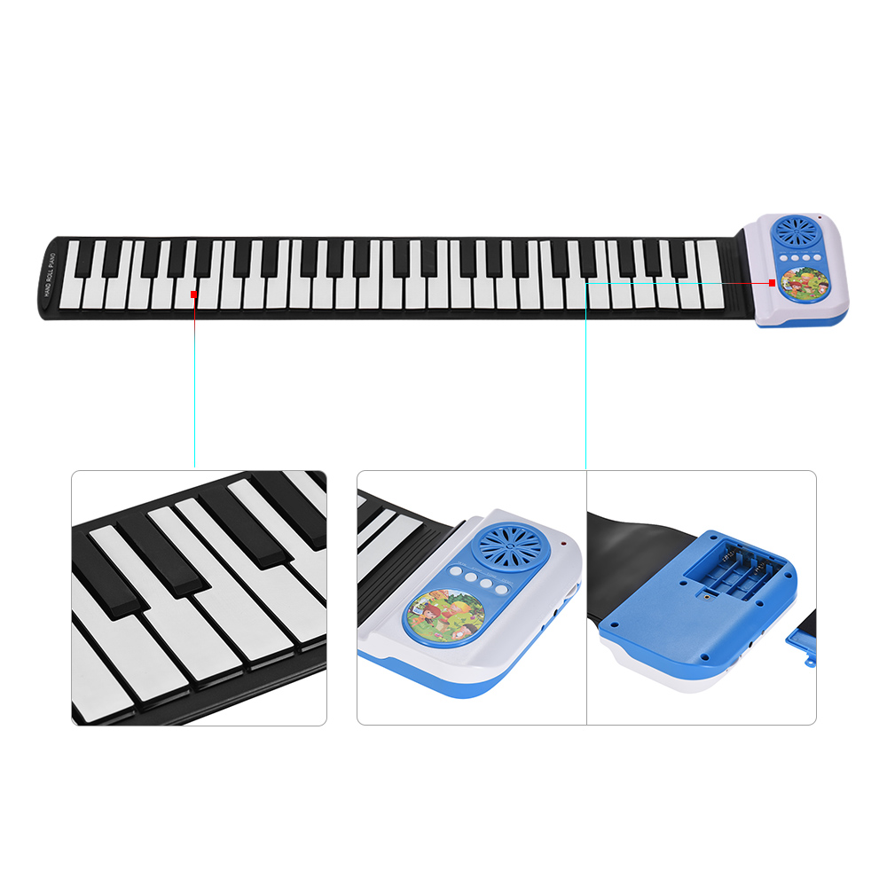 49 Keys Hand Roll Up PianoSilicon Electronic Keybo... – Vicedeal