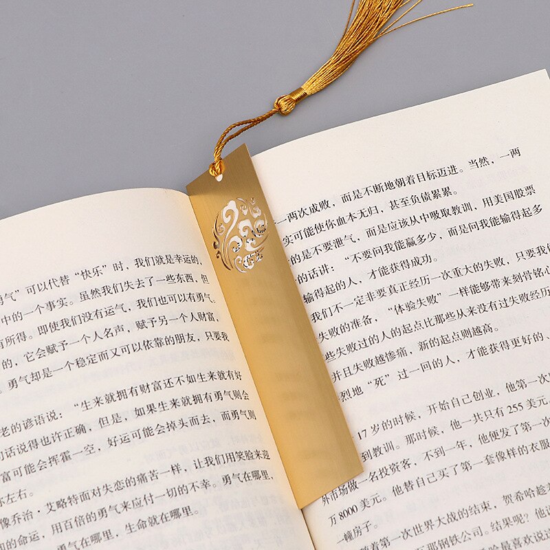 1Pc Chinese Style Vintage Brass Bookmark Hollow-ca... – Grandado