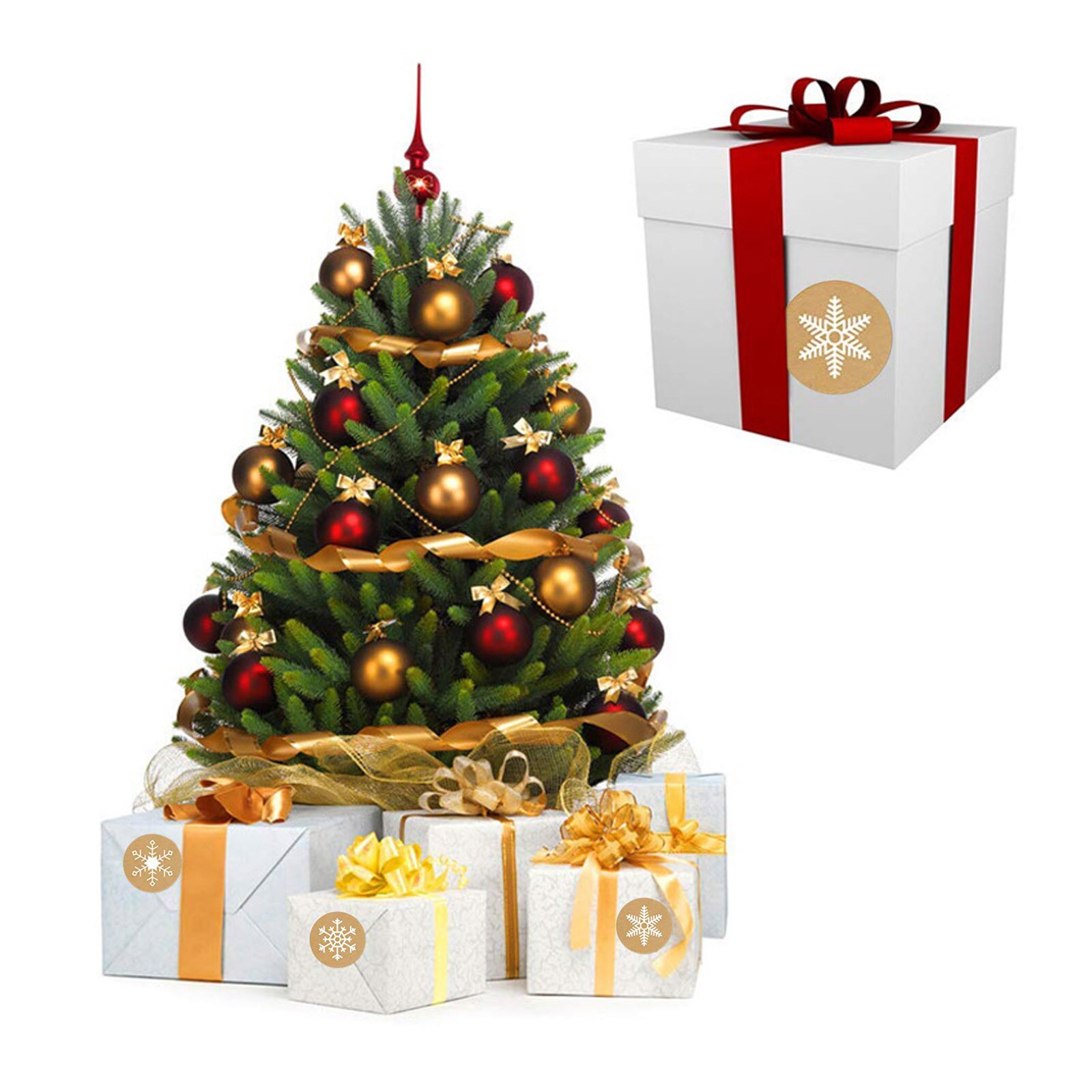 25# Pack Sticker Christmas Decorating 1 Roll 500 P... – Vicedeal