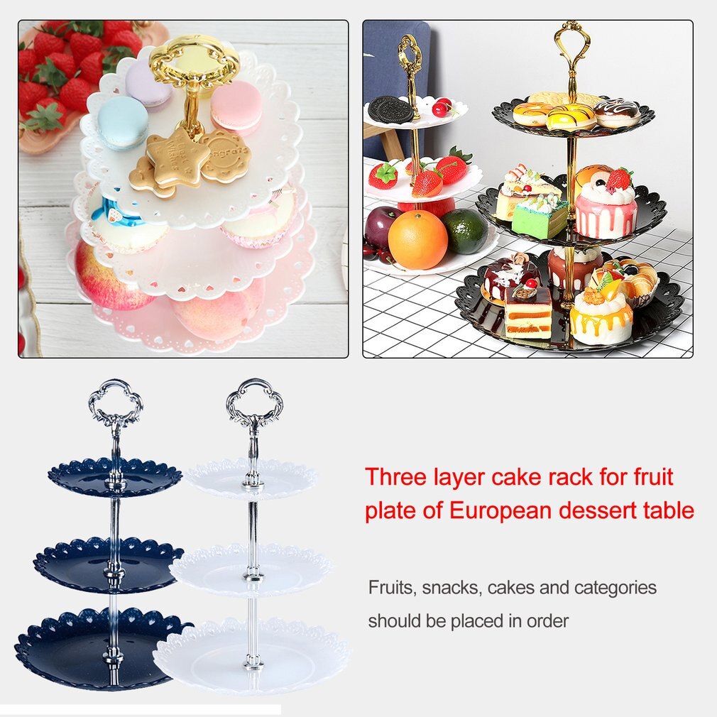 3 Tier Cake Stand Afternoon Tea Wedding Plates Par... – Vicedeal