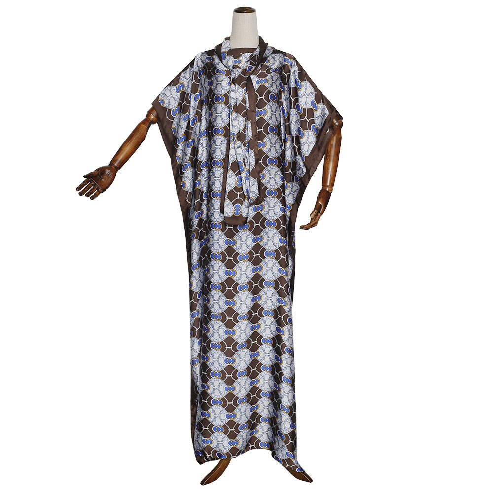 Dress Length:130cm Bust:130cm dresses Bazin Print ... – Grandado