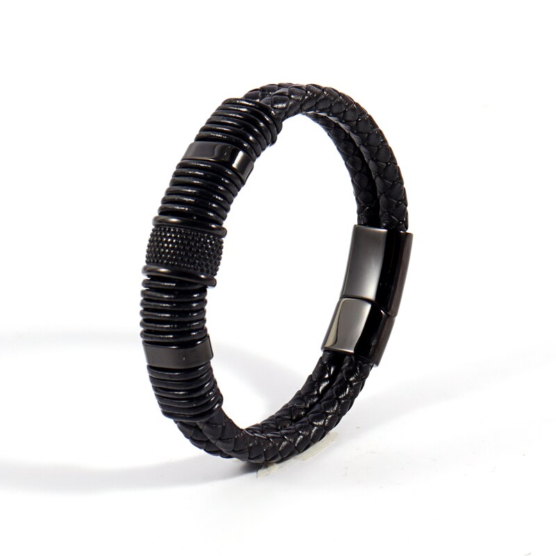Klassieke Lederen Armband Mannen Rvs Sluiting Touw... – Grandado