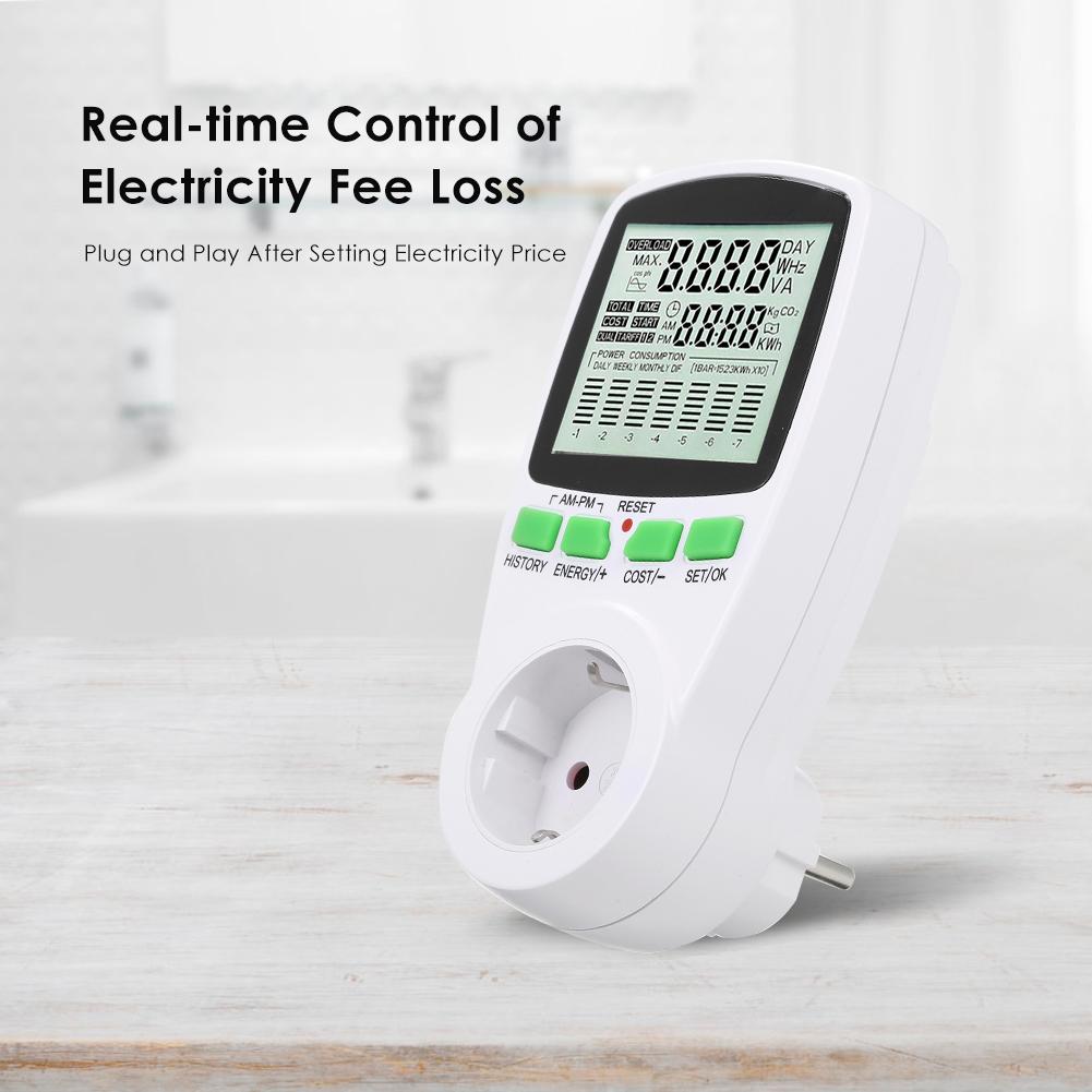 AC Power Meter 220V Digital Wattmeter EU Energy Me... – Vicedeal