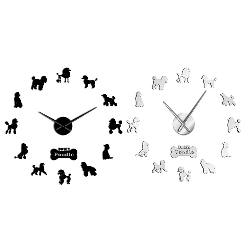 ! Poodle Big Hand Modern Wall Clock Poodle Dog Diy... – Vicedeal