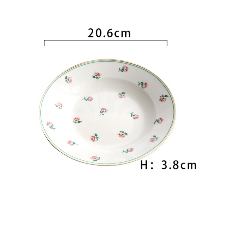 Golden Slag Rose Keramische Plaat Nordic Moderne V... – Vicedeal