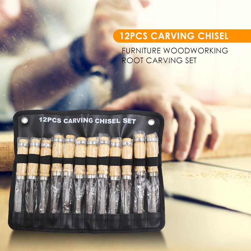 12pcs/set Manual Wood Carving Chisel Carpenters Wo... – Grandado