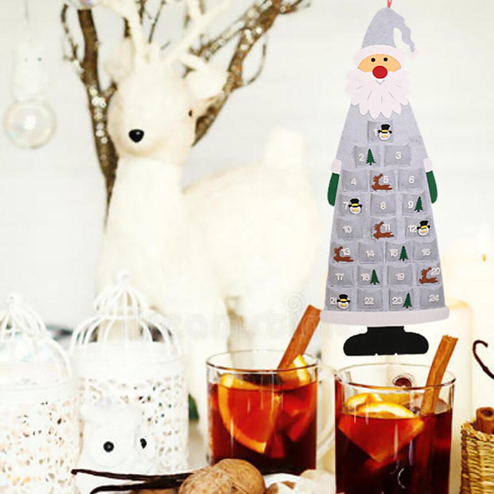 Year 2022 Santa Claus Felt Calendar 24 Pocket Merr... – Vicedeal