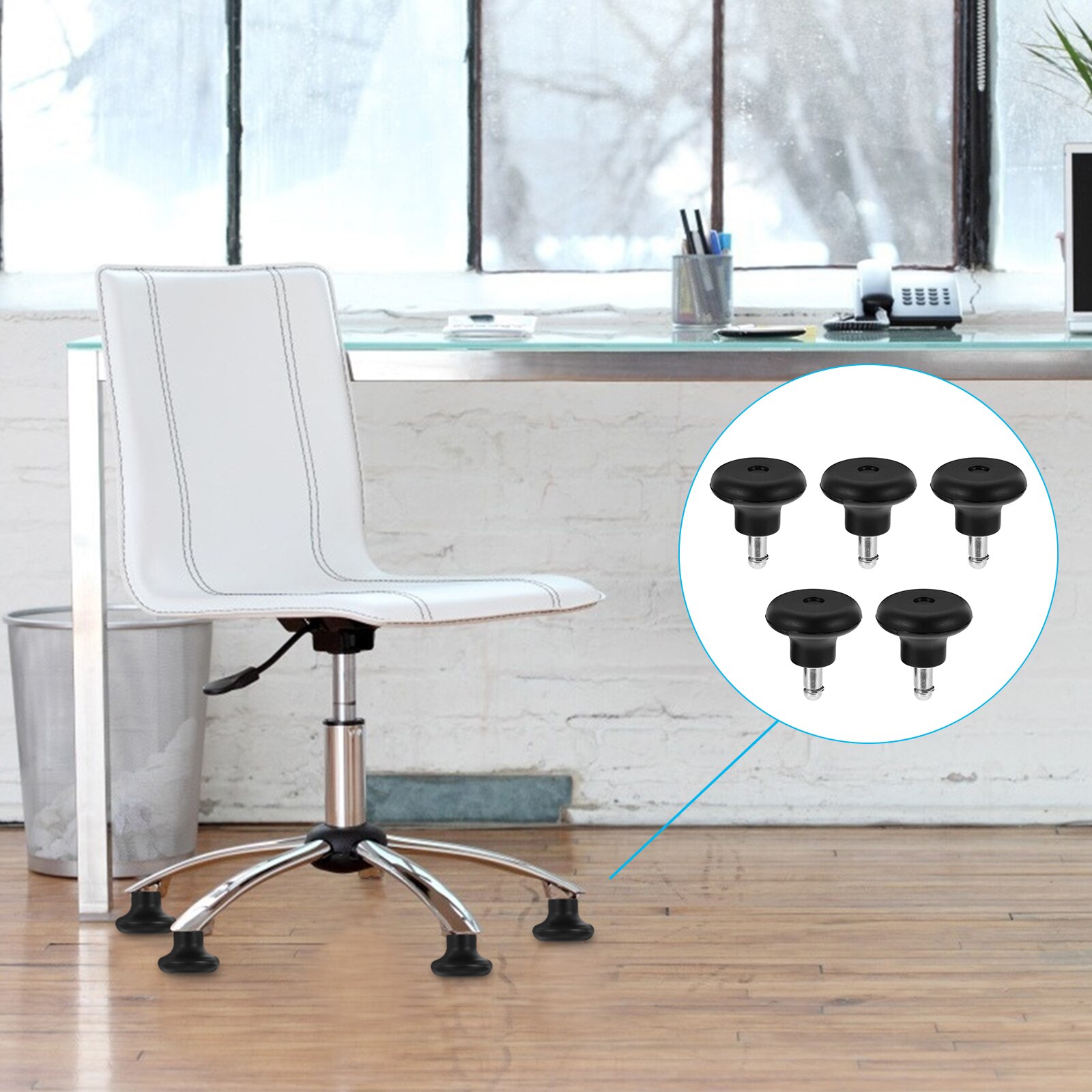 5Pcs 2in Practical PU Office Chair Fixed Casters S... – Vicedeal