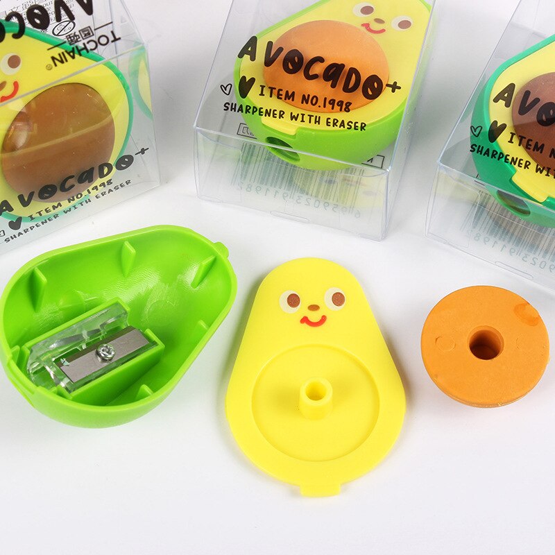 Avocado cute pencil sharpener and eraser in one st... – Grandado