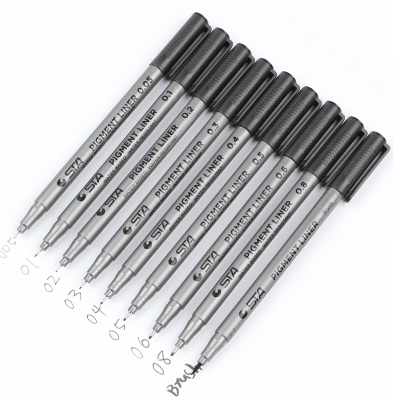 STA 9 Different Size Micron Pen Waterproof Finelin... – Vicedeal
