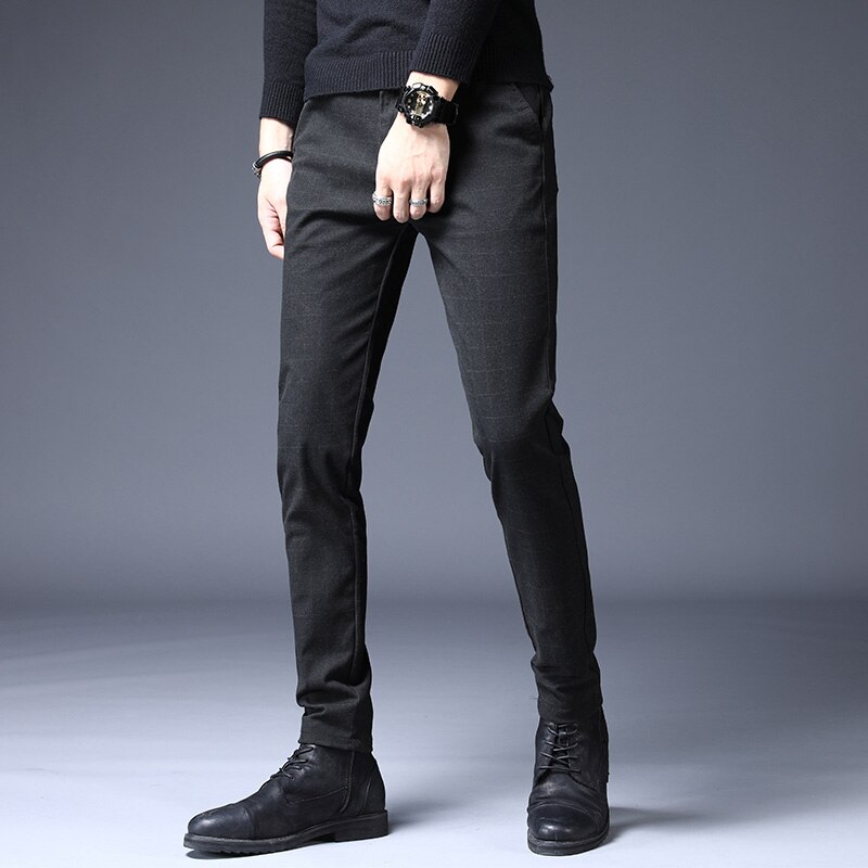 Stretch Plaid Casual Pants Men Spring summer Busin... – Grandado