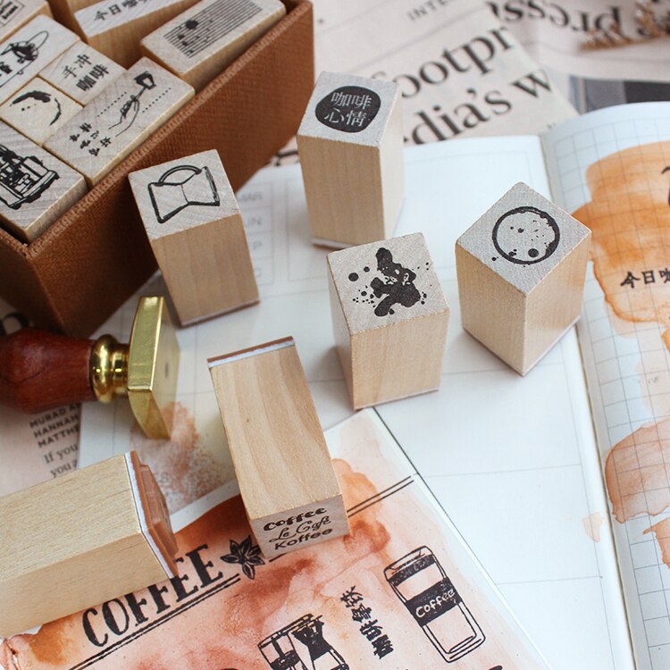 Moodtape vintage papirkasser træ klar stempel til ... – Grandado