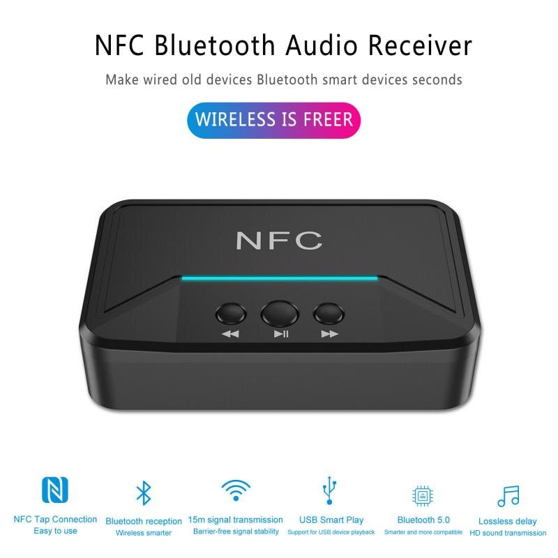 BT200 3.5mm NFC Bluetooth V5.0 Receiver Sets Wirel... – Grandado