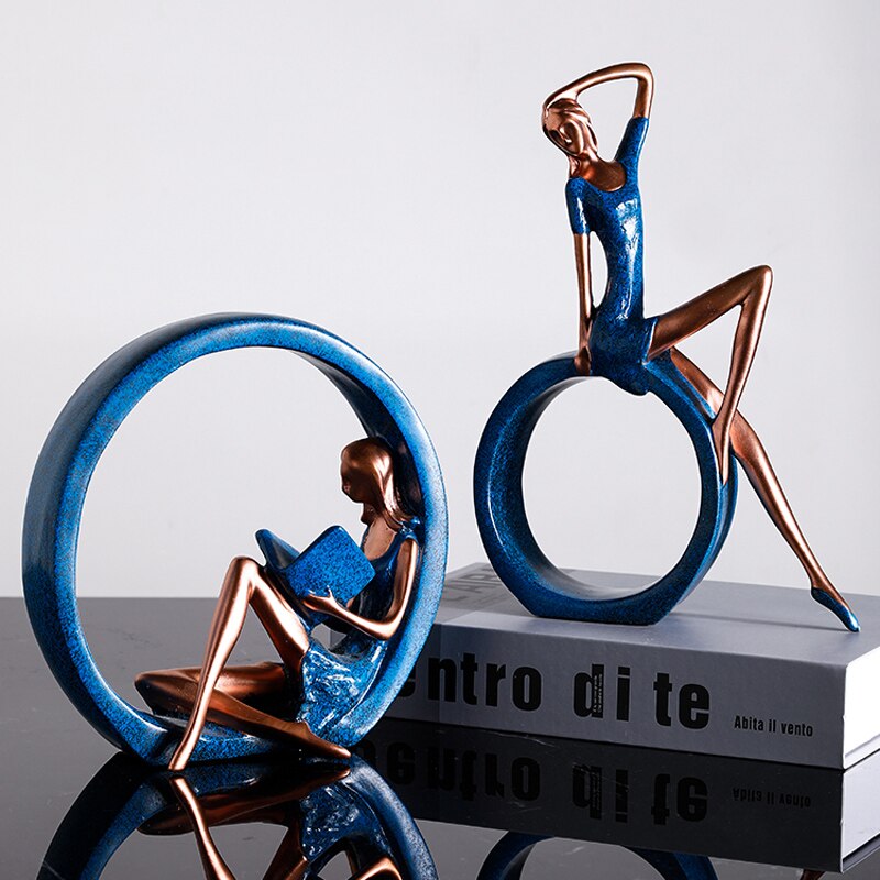 Yoga Lady Sculpture Resin Girls Statue Office Deco... – Grandado