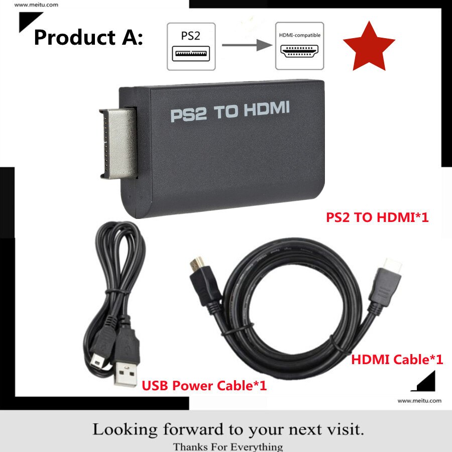 Adaptador convertidor compatible con PS2 a HDMI, C... – Grandado